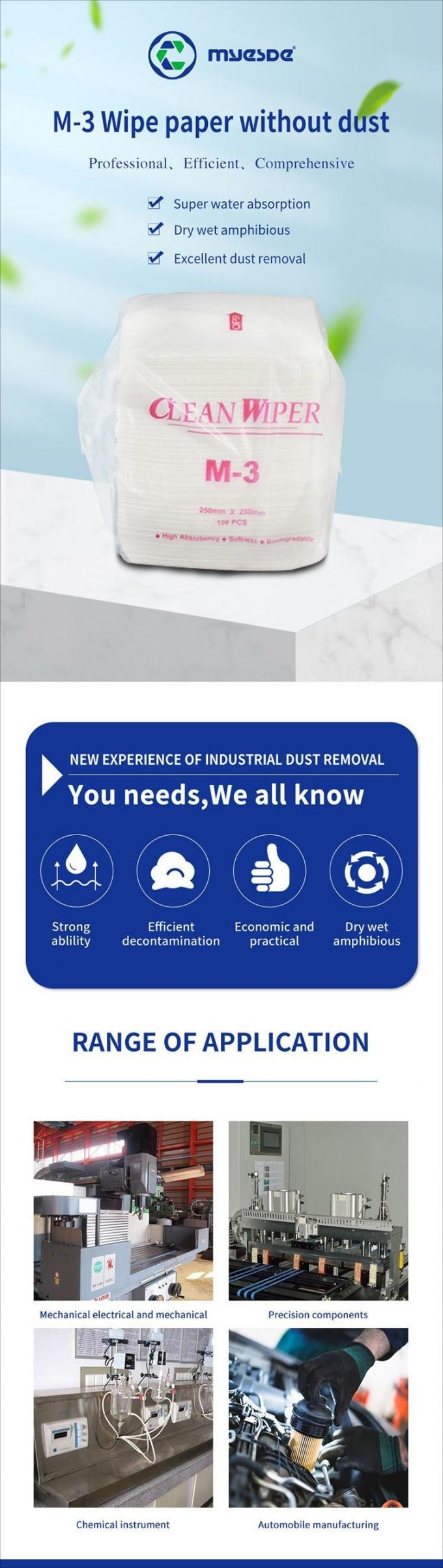 Bemcot 9x9 Industrial Cleaning Wipes Nonwoven Low Lint Wipes M3 Series